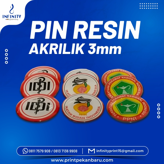 Pin Akrilik Resin 3 mm | Infinity Digital Printing
