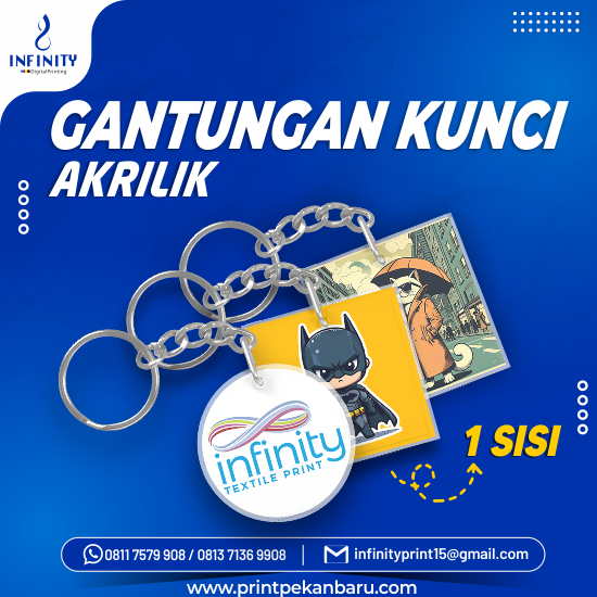 Gantungan Kunci Akrilik 1 Sisi (Satuan) | Infinity Digital Printing