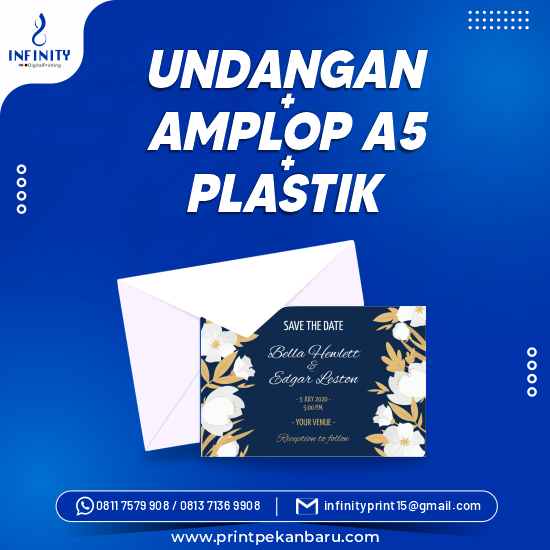 Undangan + Amplop A5 + Plastik | Infinity Digital Printing