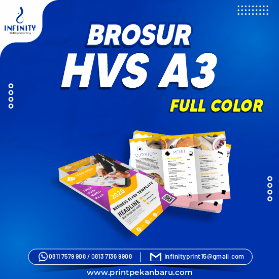 Brosur HVS A3 Full Warna Cetak Aja | Infinity Digital Printing