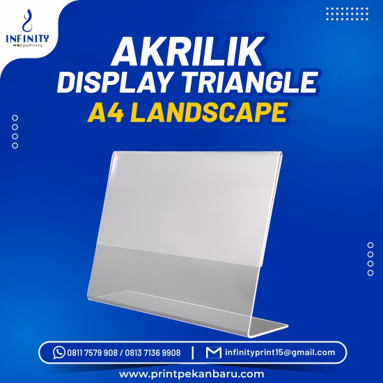 Akrilik Display Standing A4 Landscape | Infinity Digital Printing